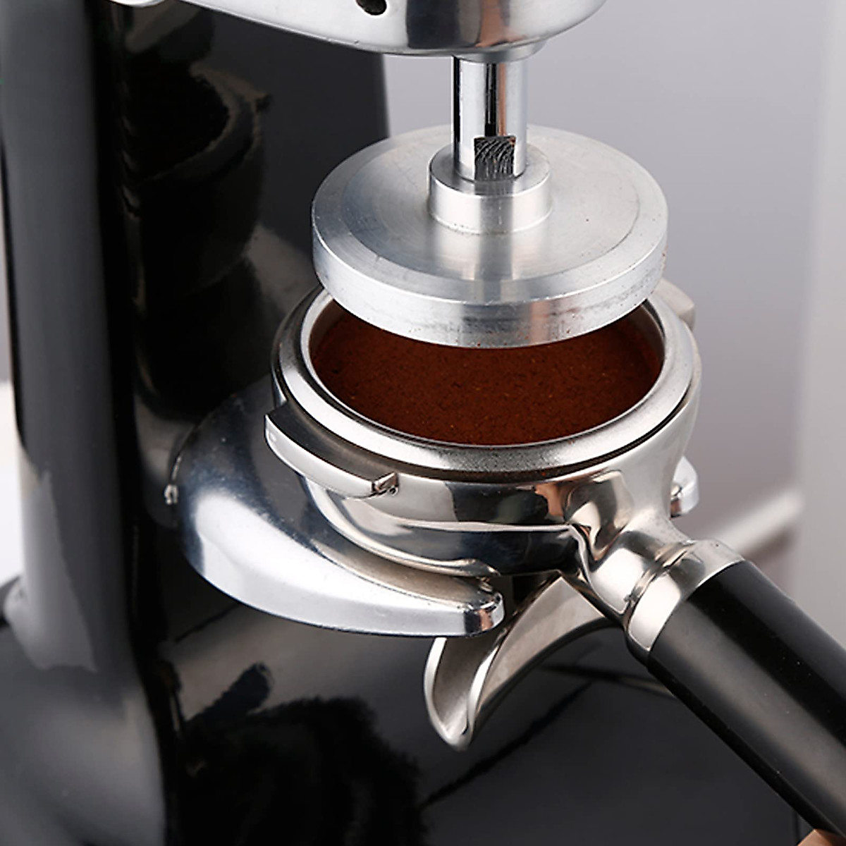 Coffee Tamper, Stainless Steel Manual Quantitative Coffee Tamper Powder Pressing Machine Espresso Tamper Coffee Bean Press with 2 Base, for Commercial and Home Use