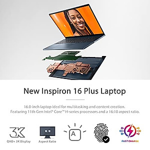 2021 Dell Inspiron 16 Plus 7610 Laptop, 16" QHD+ 3K IPS 16:10 Display, Intel Core i5-11400H, 16GB RAM, 1TB SSD, Backlit Keyboard, Fingerprint Reader, Webcam, Thunderbolt 4, WiFi 6, Windows 10 Home