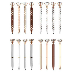 Fuhgkg 16PCS Rose golden Ballpoint Pens Diamond Ballpoint Pens Fancy Cute Crystal Pen Décor Gift for Women Girls Gift(16PCS)