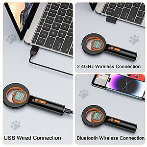 Symcode Pet Microchip Scanner RFID EMID Micro Chip Reader Scanner with 1.44IN TFT Display 134.2kHz 125kHz 15 Digits Pet Chip ID Scanner with Delete History Data Function