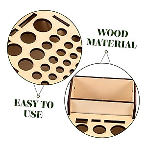 VILLFUL Leather Tool Rack Tool Stand Art Scissors Stand Art Supplies Craft Tool Organization Punch Tools Organizer Working Tools Holder Marker Organizer Craft Tool Organizer Beige Wooden