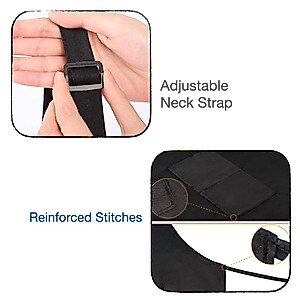 Urby Aprons for Women with Pockets Plus Size Apron XL XXL or Waist W40+, Extra Large and Long also Fits Big and Tall Men,Heavy Duty Durable Reusable Material, Waterproof. Black 2pack…