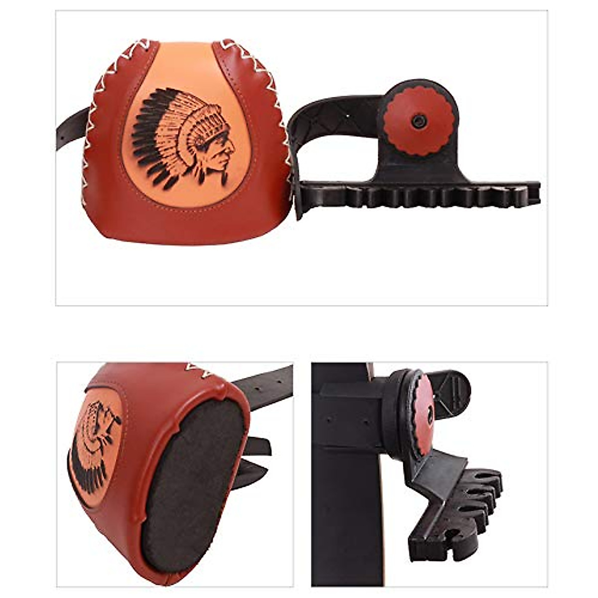 "N/A" 4/6 Spot Arrow Quiver Archery Leather Slide-On Quiver Holder Quiver Detach Lock Bow Quiver Quick Release Arrow Holder Mounting for Recurve Bow Hunting Shooting Practice (S-4 Arrows)