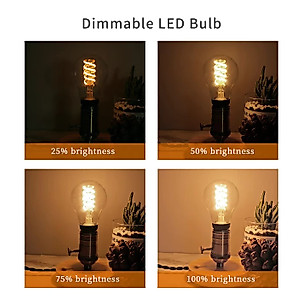 Austin Coast LED Fairy Light Bulb，G95 E26 Warm White Edison Screw Night Lights,Flash Starry Decorative Copper Wire String Lights for Bedroom Living Room Festival Christmas, Non-dimmable, 4 Pack