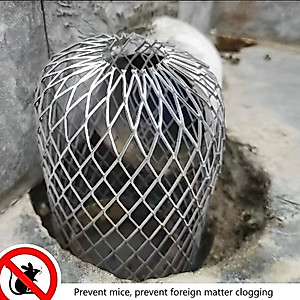 AccEncyc 4 Pcs Gutter Downspout Guards 3.5 Inch Aluminum Leaf Filter Strainer Expandable Gutter Downspout Protector for Preventing Blockage Leaves Debris