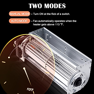 Hiorucet GFB100 Ventless Fireplace Blower Fan Kits for GHP Group Pleasant Hearth, VFF-PH32DR, VFF-PH20D, VFF2-PH20D, VFF-PH26D. Pleasant Hearth GFB100 Vent-Free Fireplace Blower with Thermostat.