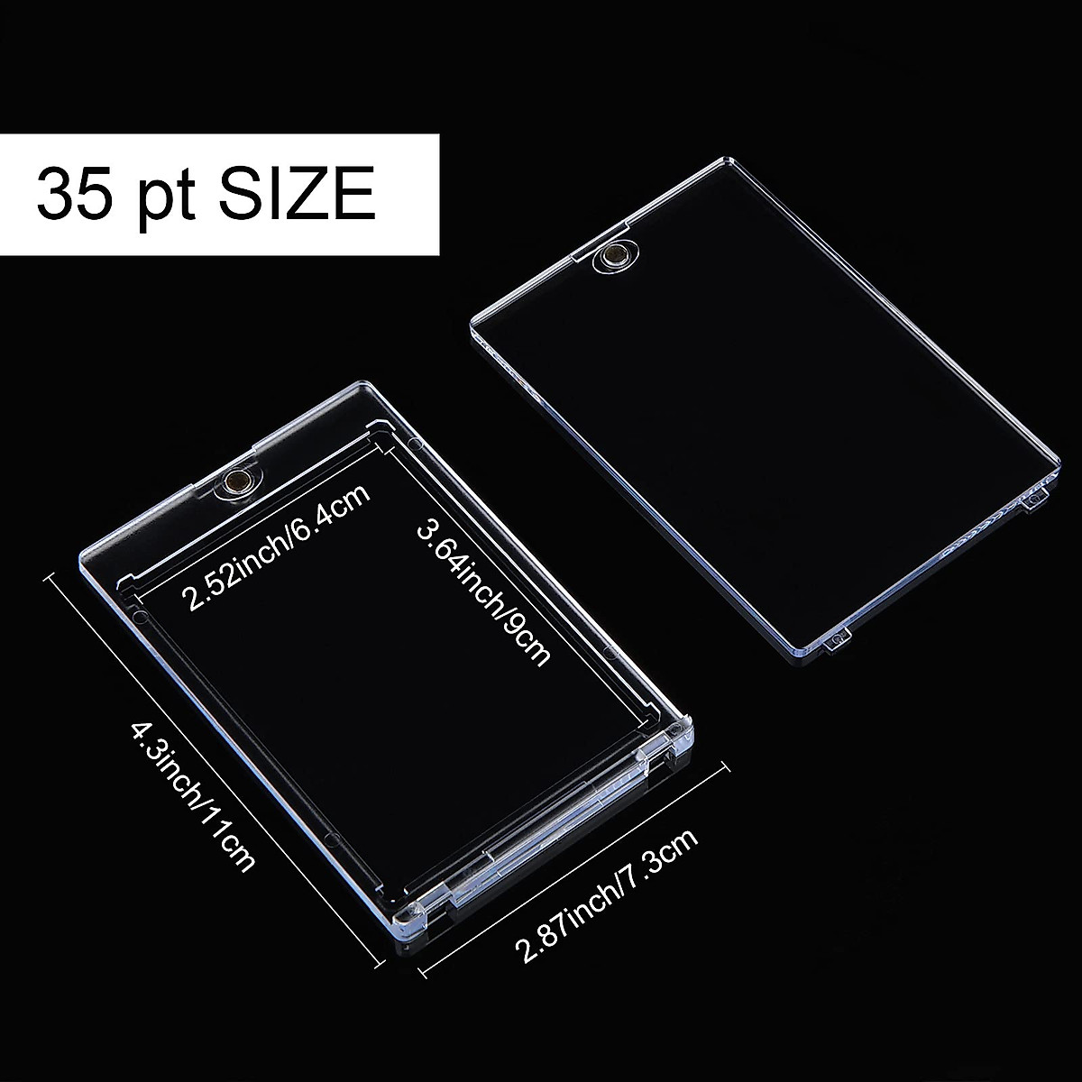 Zonon 5 Pieces Magnetic Card Holder Base Trading Card Stand Protector 35 Pt Acrylic Baseball Card Protectors Card Sleeves Protector Case for Trade Card Holder Baseball Card Storage and Display
