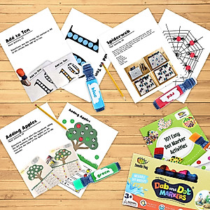 Dab and Dot Markers Set Of 8 Washable Paint Dauber/Markers/Dabbers For Learning Alphabets, Numbers, Math, Speech & Art Educational Activities In Preschool Kindergarten And Homeschool