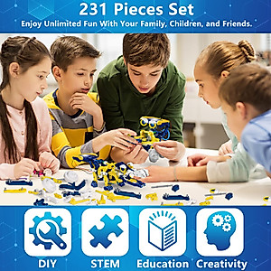 JoyZin STEM 11-in-1 Solar Robot Kit, 231 Pieces DIY Science Experiment Kit, Learning Educational Building Toy Set for Toddlers Kids Boys Girls 6 7 8 9 10 11 12 Years Old Birthday