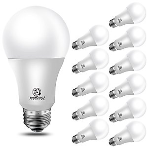 Energetic 12-Pack A19 LED Bulb 100W Daylight 5000K Dimmable Light Bulbs, 13.5W 1600lm CRI80+, 15000Hrs, UL Listed