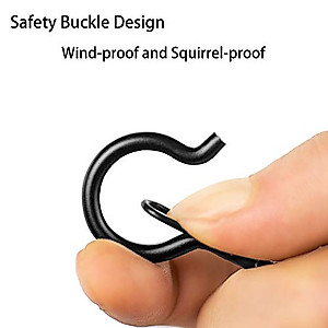 BEHENO 20 PCS Black Screw Hooks and 24 PCS White Screw Hooks, Safety Buckle Design, Easy Release