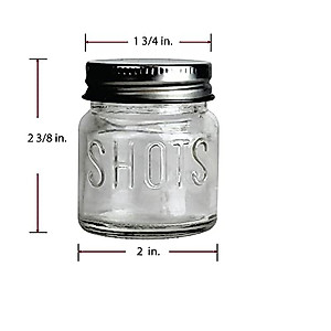 Mason Jar 2 Ounce Shot Glasses Set of 12 With Leak-Proof Lids - Great For Shots, Drinks, Favors, Candles And Crafts