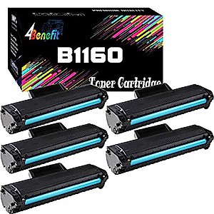 5-Pack 4Benefit Compatible Replacement B1160W Toner Cartridge Work for Dell YK1PM 1160 331-7335 HF44N HF442 to use with B1160 B1160w B1163w B1165nfw Mono Laser Printers