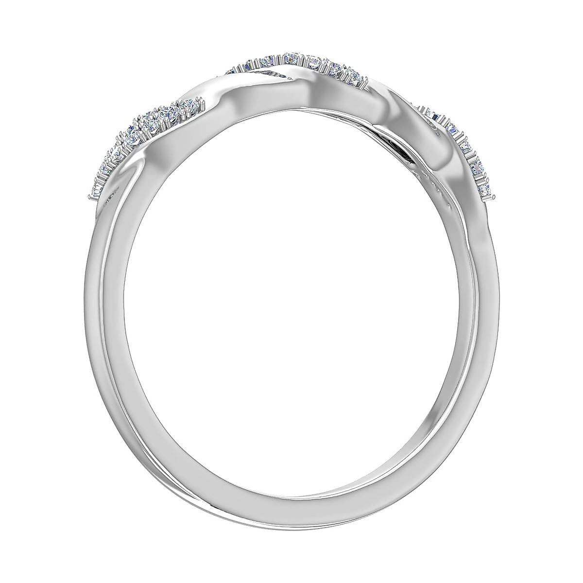 0.08 Carat Diamond Wedding Band Ring in 925 Sterling Silver(Ring Size 10.25)