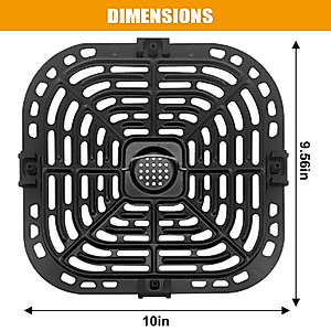 Air Fryer Accessories for Instant Pot Vortex Plus 6 in 1 6 QT Gourmia GAF735 6 QT Air Fryer, Air Fryer Replacement Parts Tray Rack Grill Plate Grill Pan Crisper Plate, Dishwasher Safe