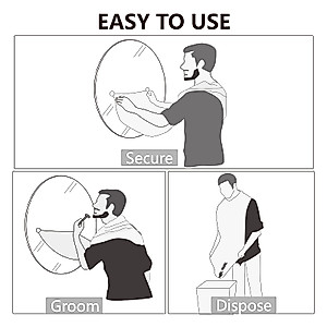 Kingsmile Beard Hair Catcher, Beard Bib Apron for Men, Beard Bib & Beard Apron, Beard Catcher with 2 Suction Cups, Hair Clippings Catcher, Shaving Apron for Shaving & Trimming, Waterproof Black