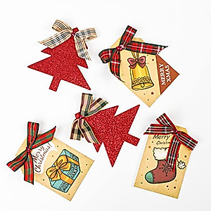 WELTOKE Gingham Ribbon, 3/8" x 36Yd Christmas Satin Ribbons for Christmas Gifts Wrapping Christmas Tree Decorations Hair Accessories Picnic School Home Decor