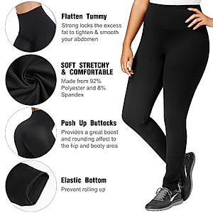 Hi Clasmix Plus Size Leggings for Women 1X-4X-High Waisted Tummy Control Non See Through Super Soft Black Leggings Yoga Pants(2 Pack Black+Black Tie-dye,X-Large)