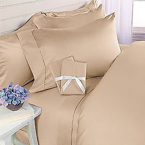 800 Thread Count Three (3) Piece King Size Beige Solid Duvet Cover Set, 100% Egyptian Cotton, Premium Hotel Quality