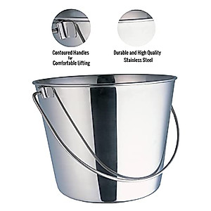 Indipets Heavy Duty Stainless Steel Pail - 2 Quart - Durable Dog Food and Water Storage