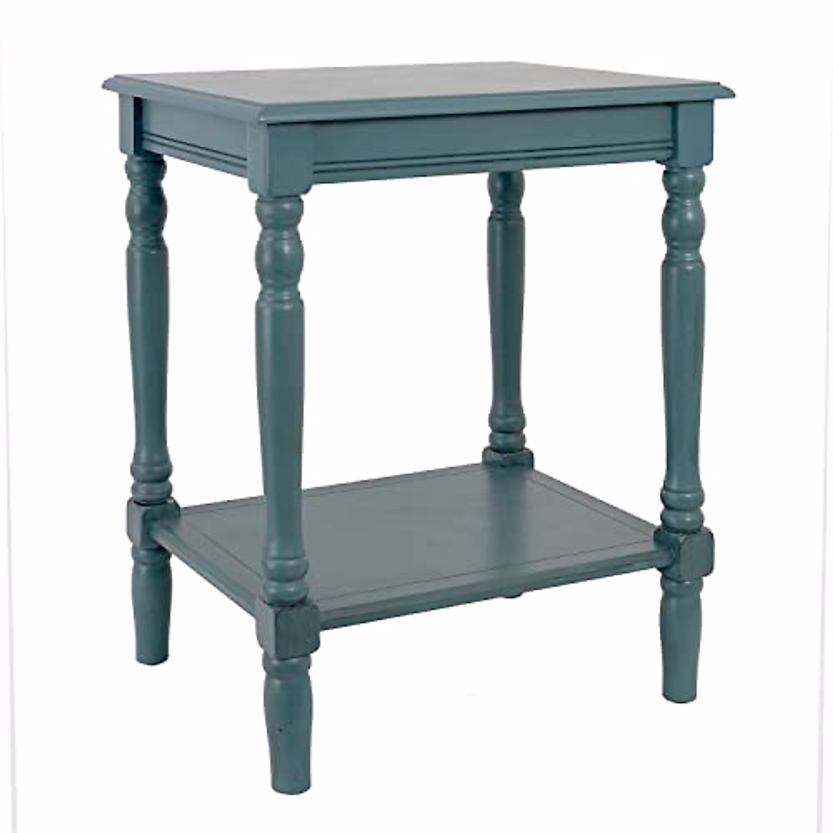 Decor Therapy Simplify Wood Accent Storage Shelf End Table, 24 x 19.5 x 15.75, Blue Gray