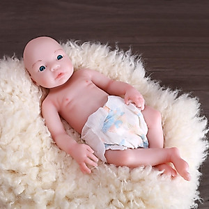 SERENDOLL 18 inch Realistic Full Silicone Baby Doll, Lifelike Reborn Baby Dolls, Toy, and Collectible Bald Girl 039