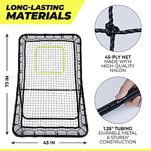Victorem Lacrosse Rebounder for Backyard - 4x6 Inches Lacrosse Bounce Back Net, Volleyball Rebounder, Pitch Back Baseball Rebounder fits for Volleyball, Tennis and Softball Training