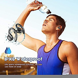 MUVLUX Conduction Headphone Bluetooth Headphones True Wireless Earbuds with Charging Case IPX6 Waterproof Hi-Fi Stereo Sound Earphones Built-in Mic in-Ear Headsets Deep Bass for Sport Running