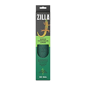 Zilla Reptile Terrarium Bedding Substrate Floor Liner, Green, 30G, 11.75" x 35.5"
