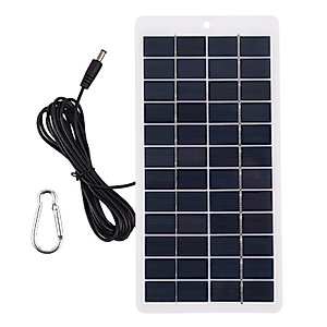 Irfora 5W 12V Polycrystalline Solar Panel Portable Solar Power Mini High Efficiency Solar Module with DC Port