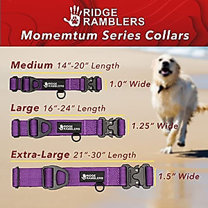 Ridge Ramblers Heavy Duty Dog Collars for Large Dogs. This Wide, Padded, Tactical Dog Collar has The Strength and Durability for Your Next Adventure. Perfect Large Dog Collars for Males or Females