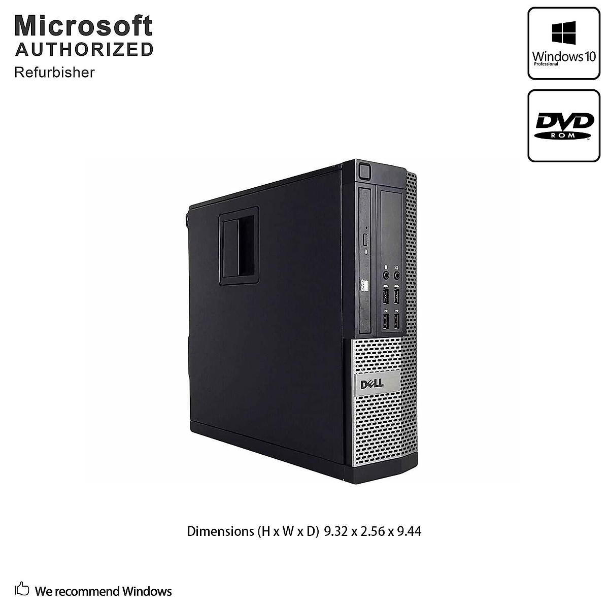 Dell Optiplex 990 SFF PC, Intel Core i5 3.1GHz, 8GB RAM, 1TB HDD, Keyboard & Mouse, Wi-Fi, 19" LCD Monitor, DVD-RW, Windows 10 (Renewed)