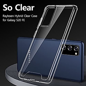 Rayboen for Samsung Galaxy S20 FE Case, Crystal Clear Designed Non-Slip Shockproof Protective Cover, Hard Plastic Back & Soft TPU Frame Thin Phone Case for Samsung Galaxy S20 FE 5G, 6.5 inch