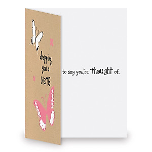 Thinking of You Kraft Greeting Card Value Pack - Set of 20 (5 designs), Large 5" x 7" Friendship Cards, Envelopes Included