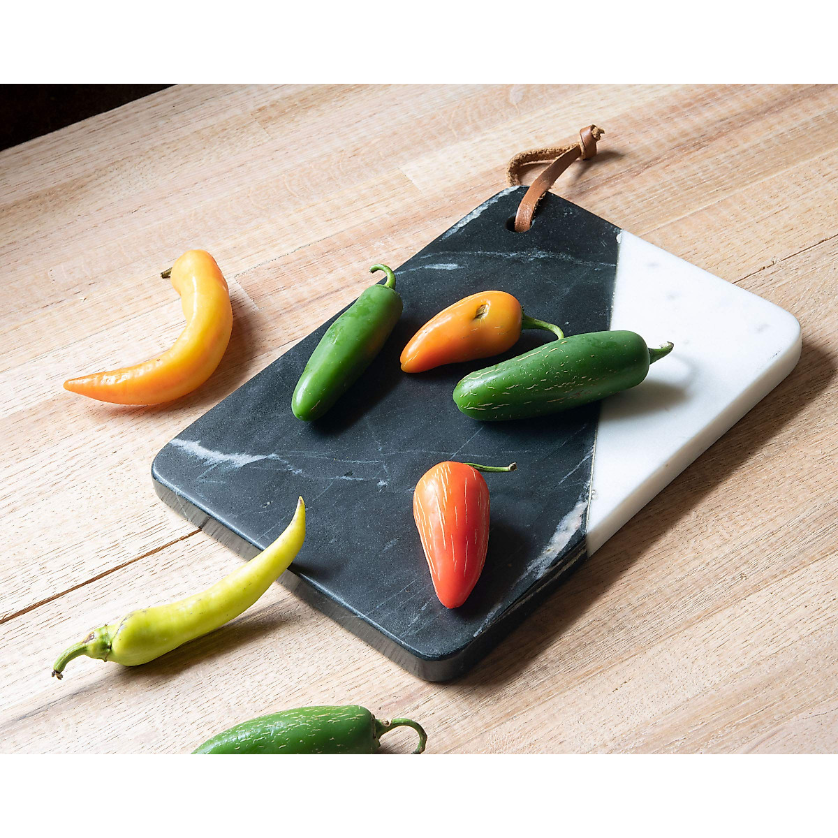 Foreside Home & Garden Small Rectangle Black Marble Serving Cutting Board