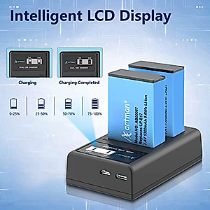 Artman Upgraded LP-E17 Battery 2-Pack and LCD Dual Charger for Canon EOS RP, R10,Rebel T6i, T7i, T8i, T6s, SL2, SL3, EOS M3, M5, M6, 200D, 77D, 750D, 760D, 800D, 8000D, KISS X8i, Digital SLR Camera