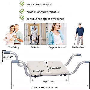 Heavy Duty Bath Bench Seat, Suspended Bath Tub Shower Chair Aluminum Alloy Bathtub Benches Bathing Seat for Elderly Adults Seniors Disabled or Injured, Length Adjustable Universal Fit, 260LBS Load