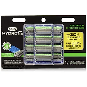 Schick Hydro 5 Mens Sensitive Razor Blade Refills 12 Count - Unboxed