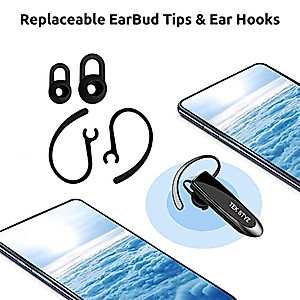 Tek Styz V5.0 CSR Wireless Bluetooth Earpiece for iPhone, Android, Samsung,Laptop,Tablet with Mic, IPX3 Waterproof Headset with CVC 6.0 Dual Noise Cancelling Technology and 24H Talk Time/Playtime