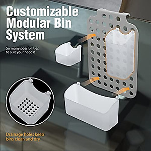 Brookstone, Hanging Shower Caddy, Customizable Bathroom Organizer, Helps Maximize your Bath Space, Dries Quickly with Drainage Holes, Use at Home or Dorm/College