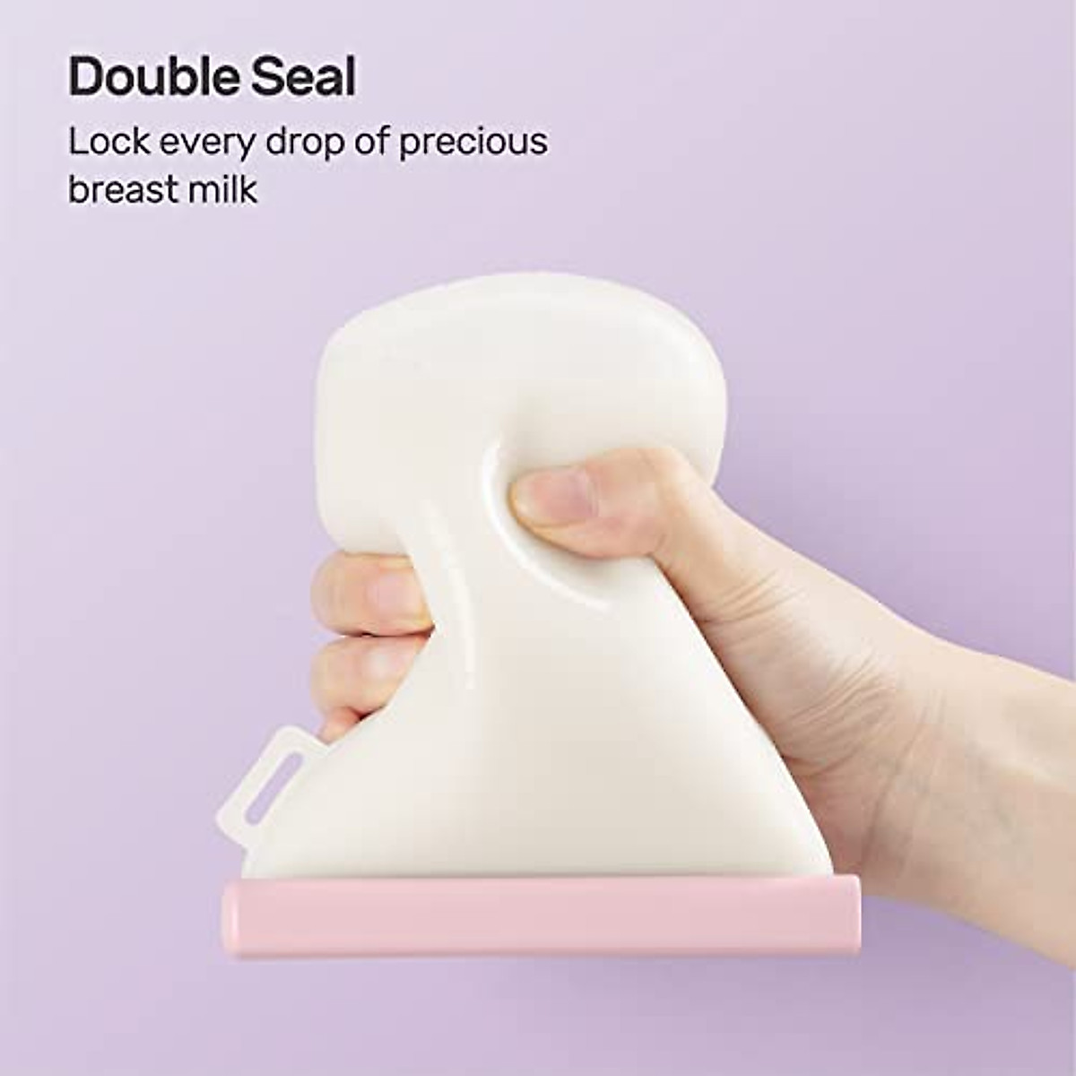 Nuliie 7 Pcs Reusable Silicone Breastmilk Storage Bags, 12oz/360ml Double Leak-Proof Breastmilk Freezer Bags, BPA Free Self-Standing Milk Bags for Breastfeeding, Baby Food Pouches