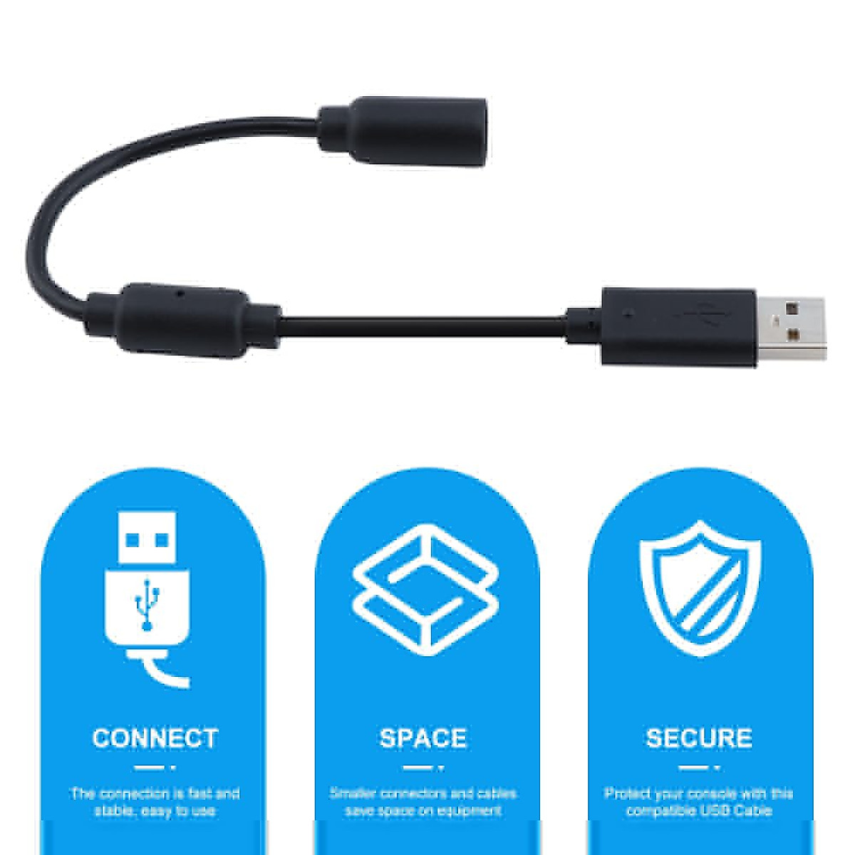 Breakaway Wired Game Controller Stable for Xbox 360, Adapter Controller USB Breakaway Cable, 25cm