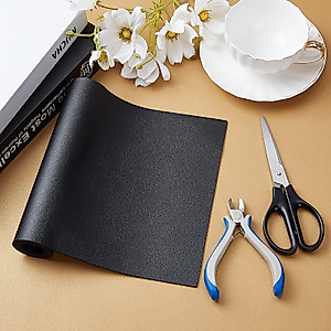 GORGECRAFT Double Sided Faux Leather Sheets Grain Texture PU Fabric Synthetic Vinyl Material for Bows Earring Making DIY Craft, Black