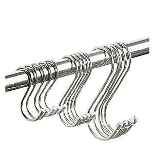 S Shaped Hooks Stainless Steel Metal Rubber Caps Head Hanging Hangers Hooks for Home Kitchen Bathroom Bedroom Office, 30 Pack 3 Sizes (S+M+L, Each 10 Pack）