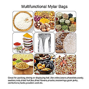 3 Sizes Mylar Bags for Food Storage, Reusable Moisture-Proof Aluminum Bags for Packing, Ziplock-Open Mylar Foil Bags Airtight Vacuum Dry-Packs Foods Packing for Food Sample Tea Coffee Seeds Packing Storage(15 PCS)