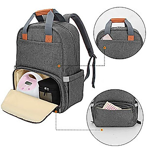 Luxja Breast Pump Backpack with Compartments for Cooler Bag and Laptop, Breast Pump Bag Suitable for Working Mothers (Fits Most Major Breast Pump), Gray