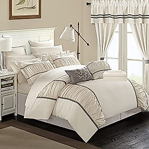 Chic Home CS3135-AN Mayan 24 Piece Bed in a Bag Comforter Set, King, Off-White
