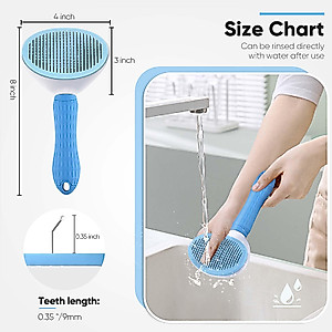 Cat Brush Self Cleaning Slicker Brush with Release Button, Dog Shedding Brush for Grooming, Cat Comb Pet Massage Tool Suitable for Long or Short Pet Hair Cleaner, Removes Tangles & Loose Fur