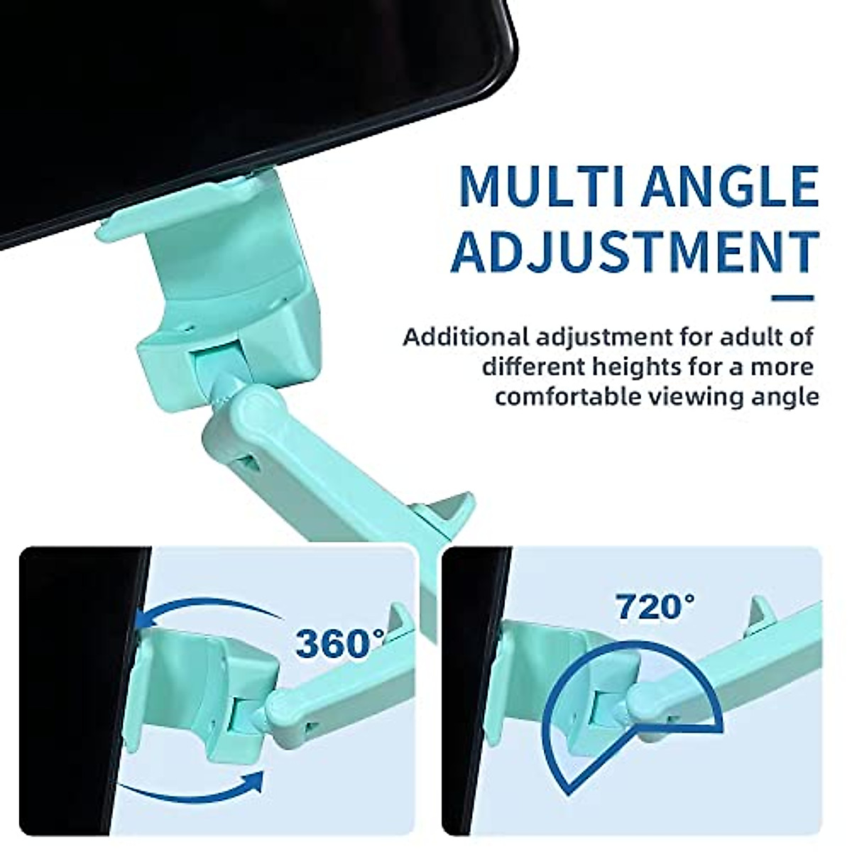 NiwaFley Universal Travel Airplane Phone Holder, 360 Degree Rotation Handsfree Phone Mount for Flying Flexible Phone Stand Compatible with i'Phone/Android Phones