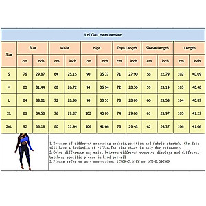 Uni Clau Women's Sheer Mesh Two Piece Jumpsuits See Through Long Sleeve Bodysuit Skinny Long Pants Club Romper Blue S